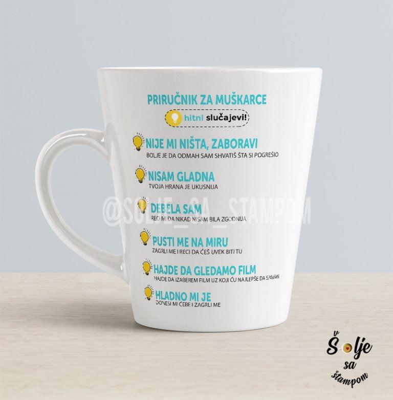 Priručnik za muškarce – Šolje sa štampom