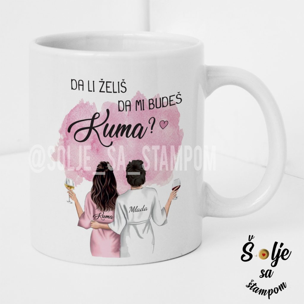 Da li želiš da mi budeš kuma? – Šolje sa štampom